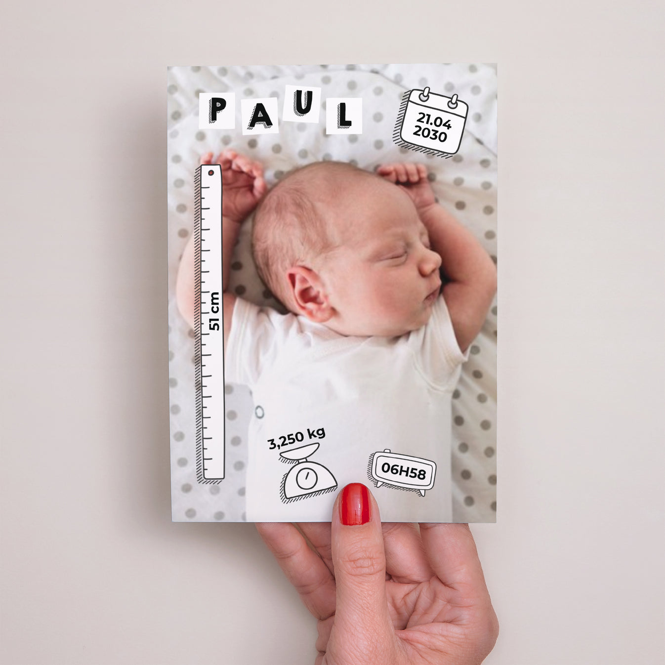 Faire part Naissance Portrait ABC bébé – Maison June