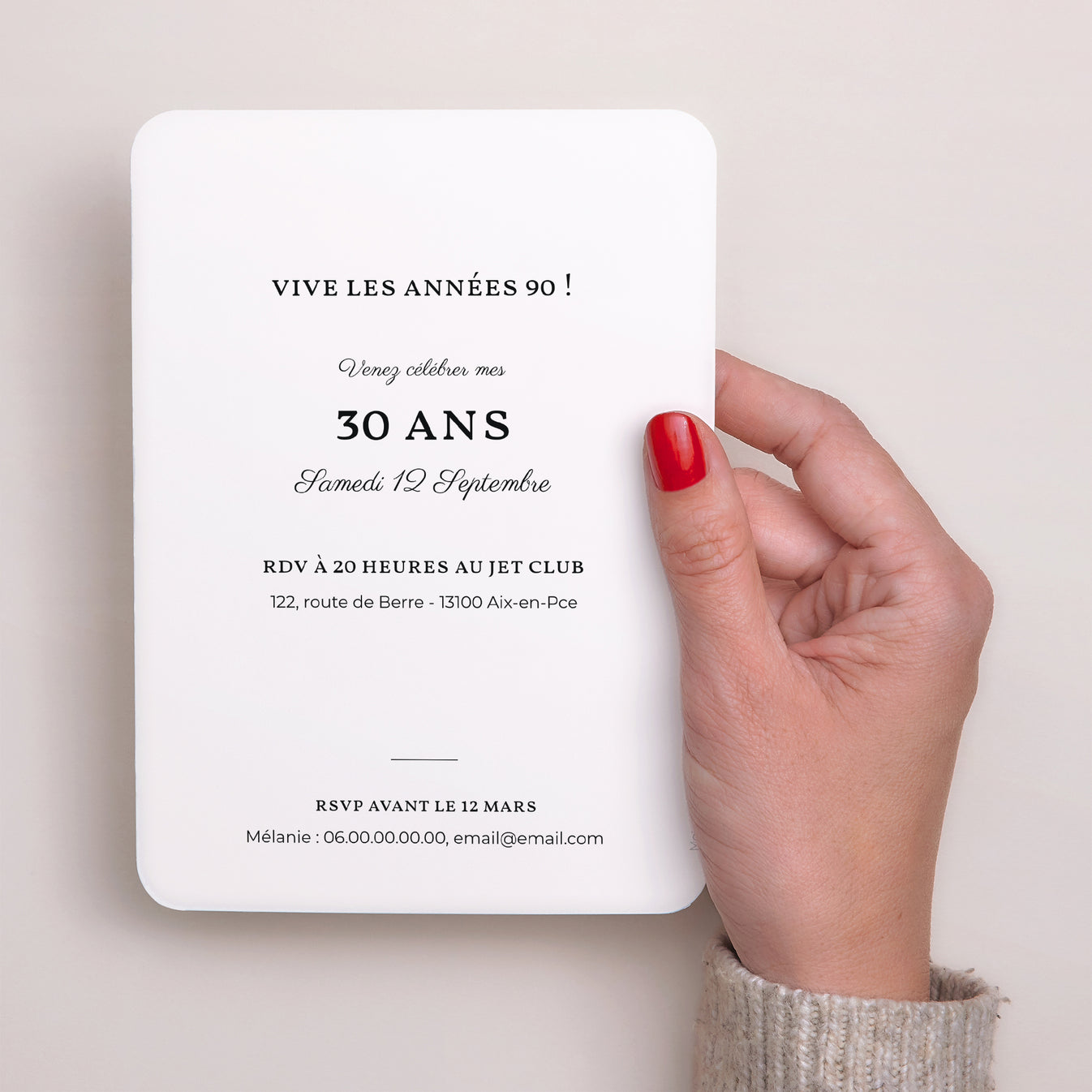 Invitations Anniversaire Adulte Portrait, bords arrondis 30 ans ...