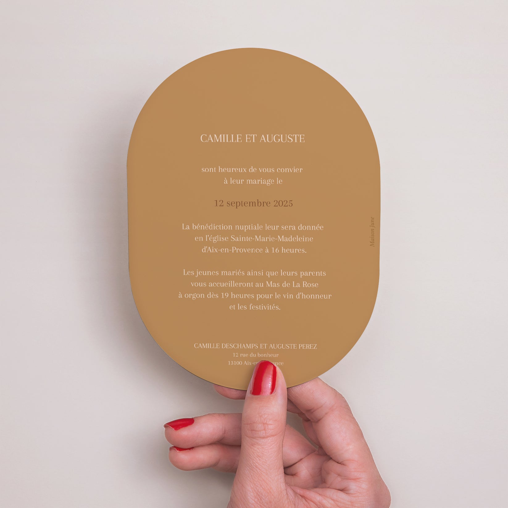 Faire part Mariage Ovale Bord de Mer – Maison June