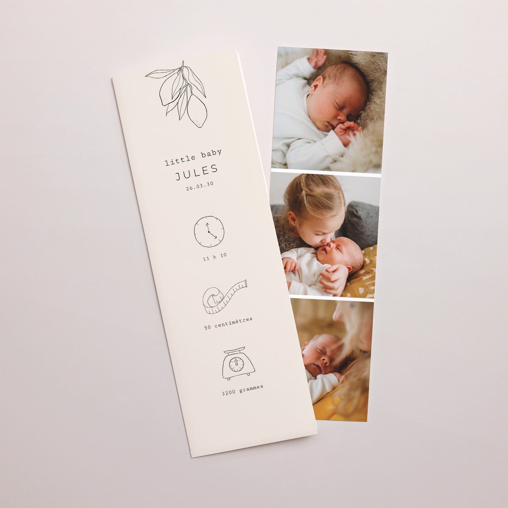 Faire part Naissance Marque-page photo Bullet journal Herbier – Maison June