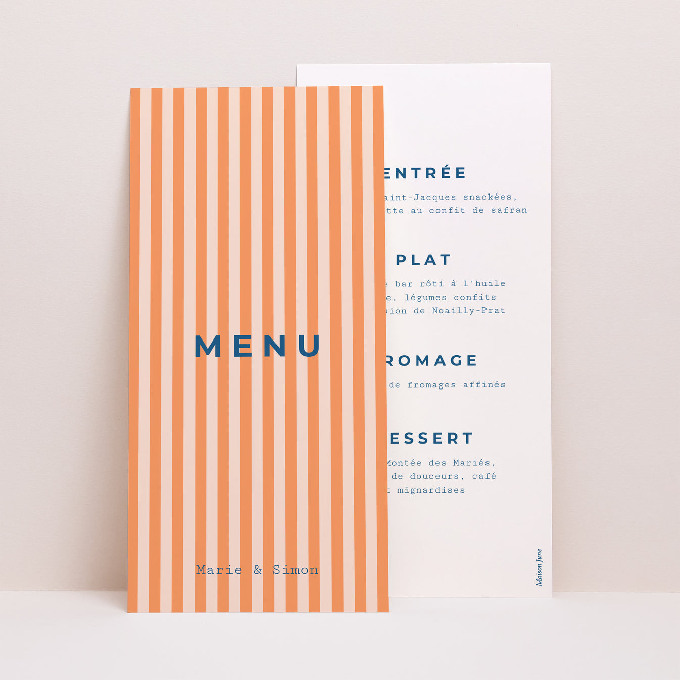 Menu Mariage Panoramique portrait L'amour à la plage – Maison June