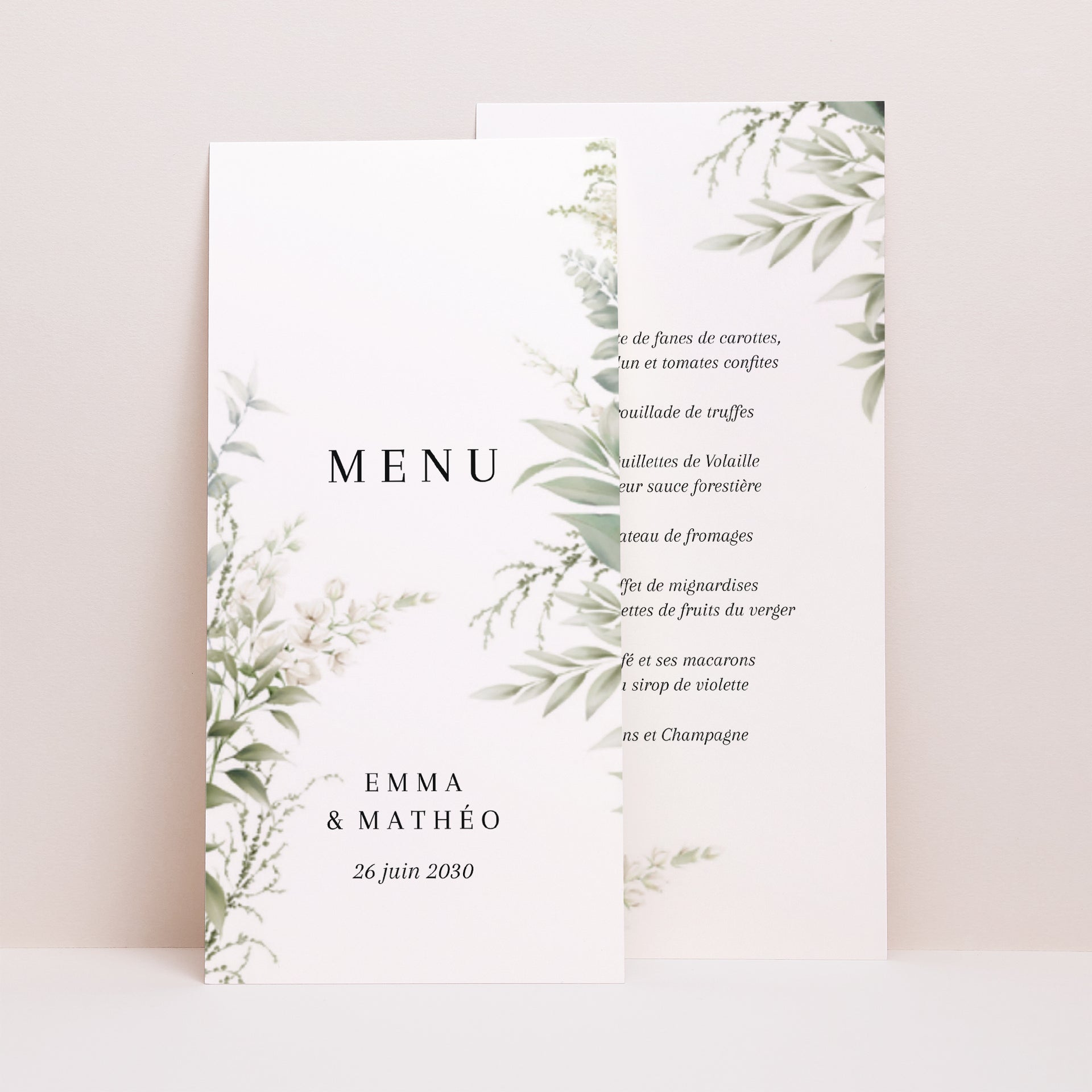 Menu Mariage Panoramique portrait un air champêtre – Maison June