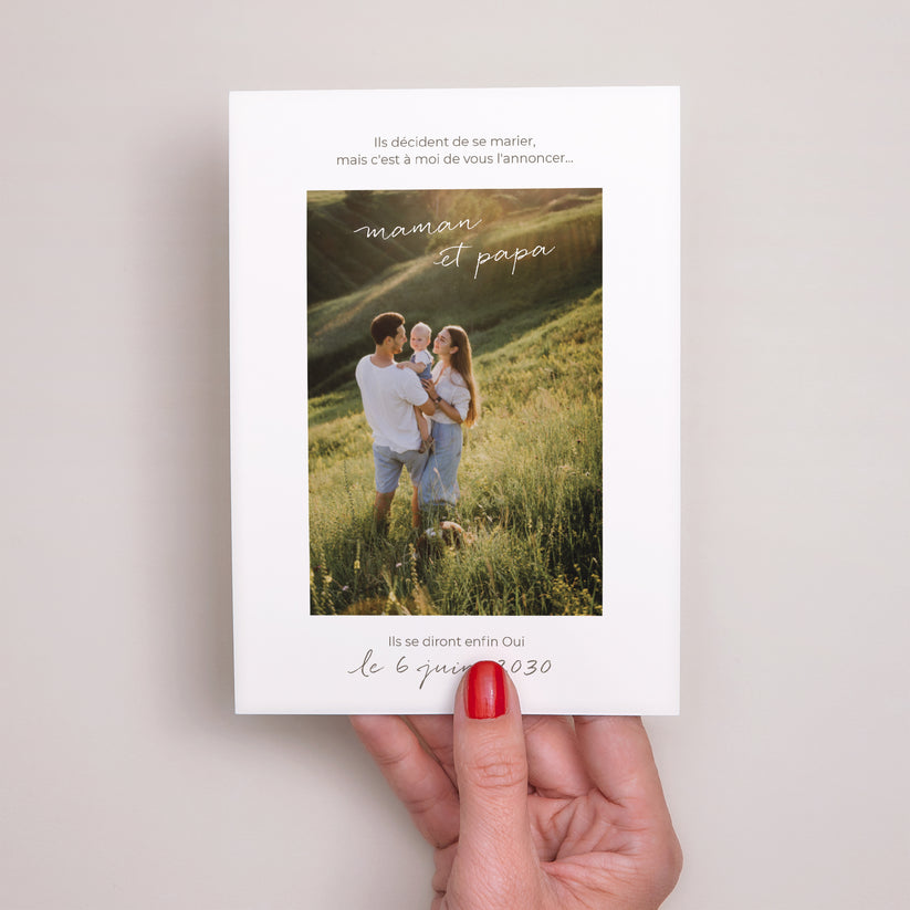 Faire part Mariage Portrait Maman et Papa se marient II – Maison June