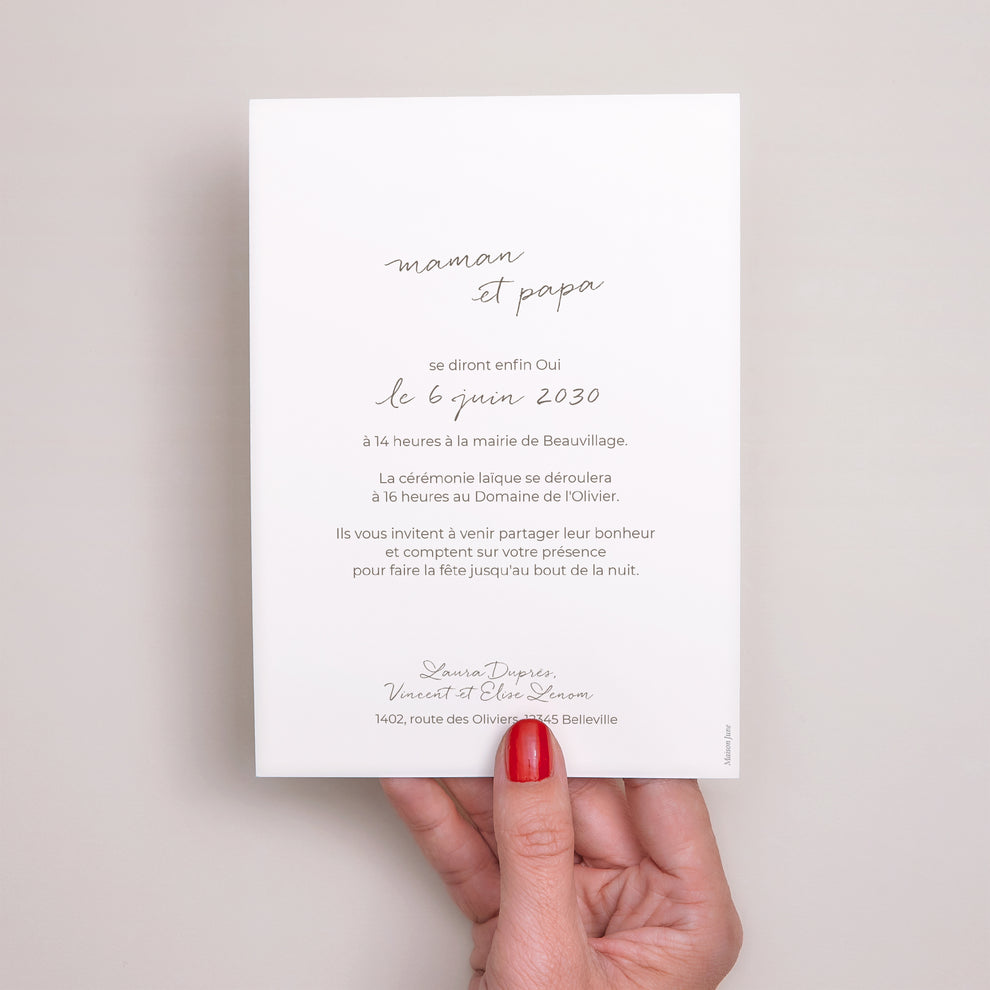 Faire part Mariage Portrait Maman et Papa se marient II – Maison June