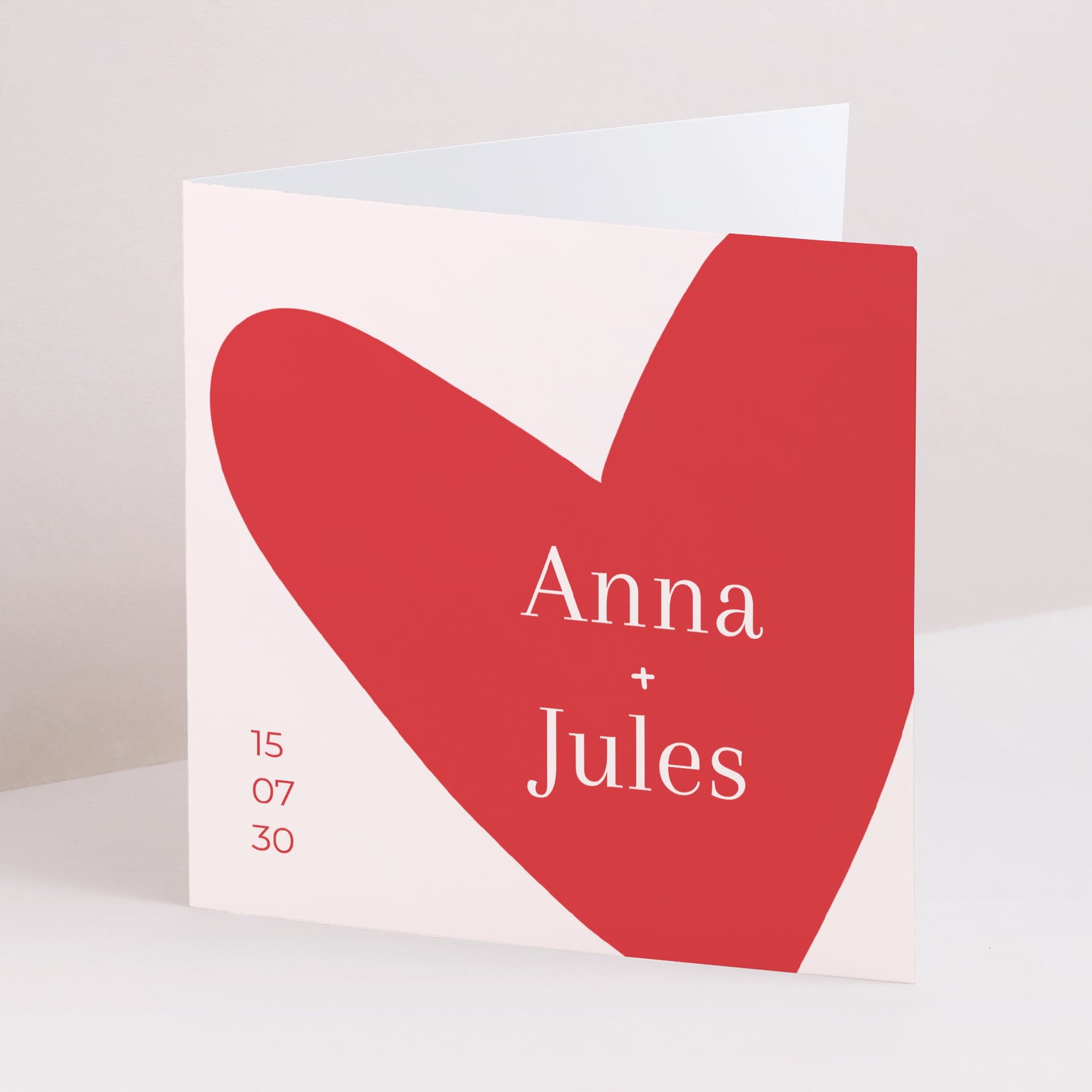 Faire part Mariage Carré double volet coeur sur toi – Maison June