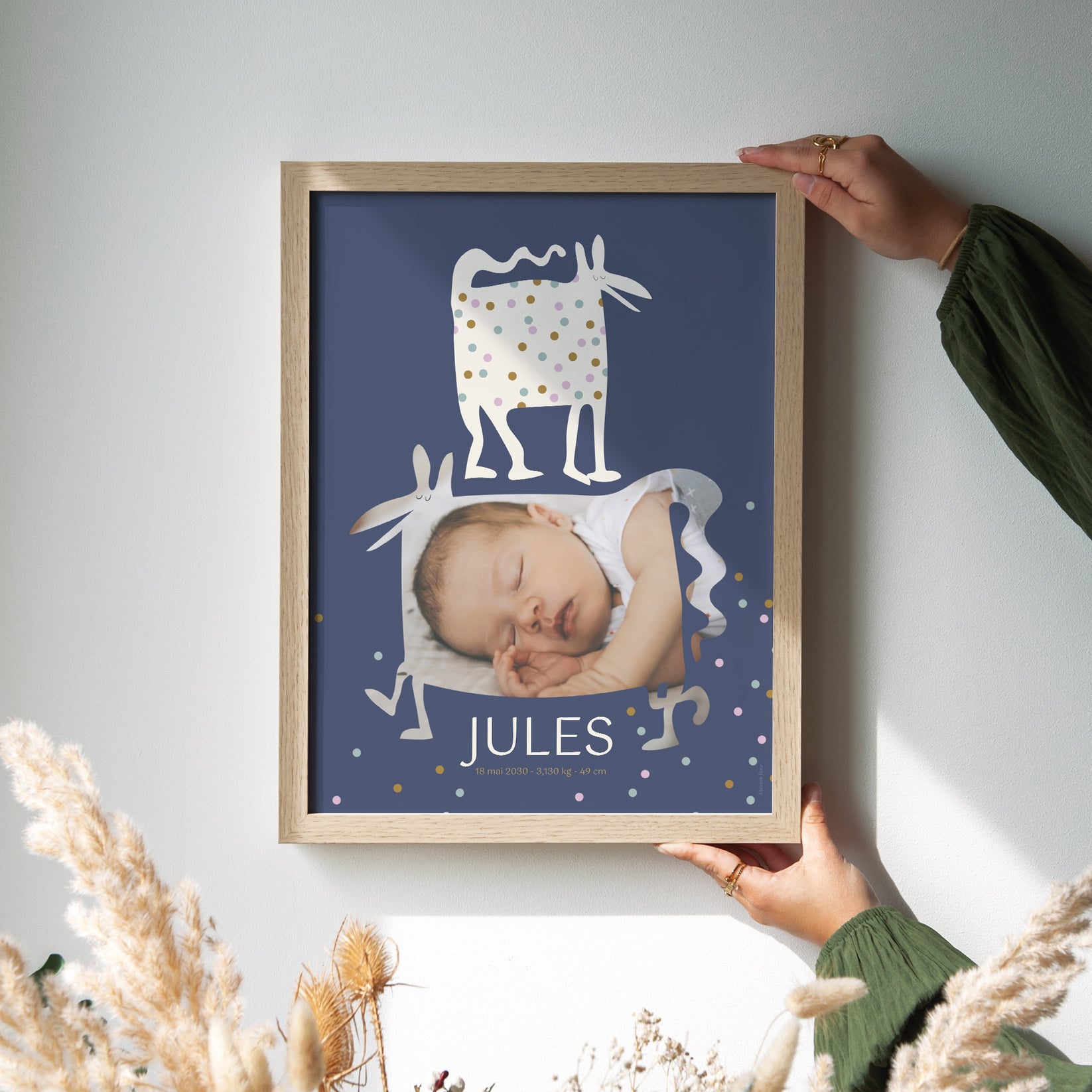 Affiche Naissance Portrait Doudou – Maison June