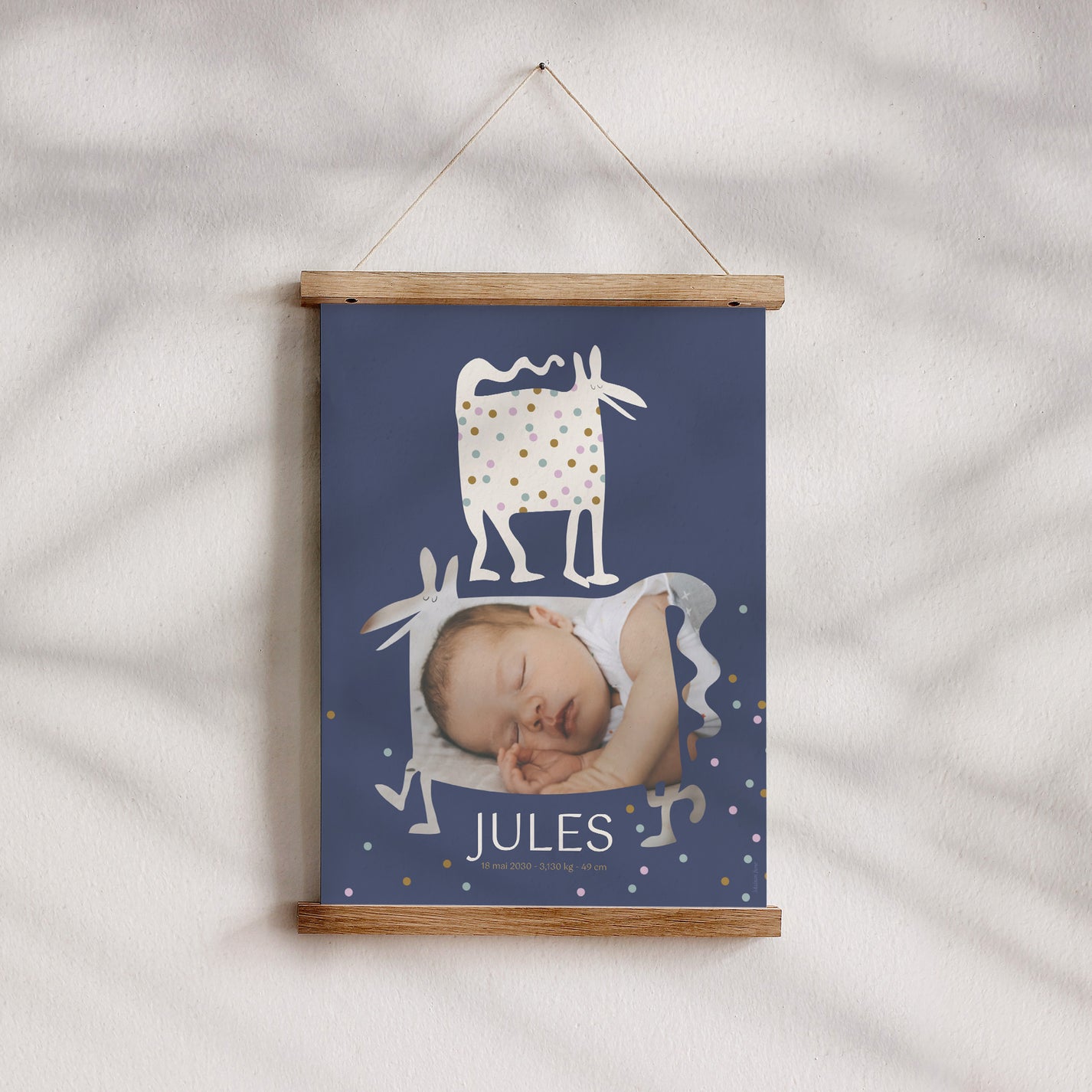 Affiche Naissance Portrait Doudou – Maison June