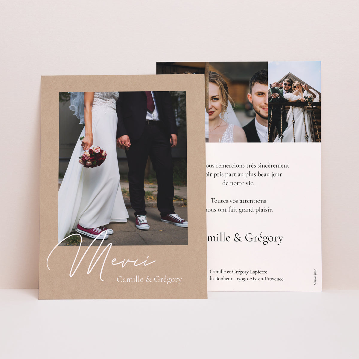 Remerciements Mariage Portrait Simplement Merci – Maison June