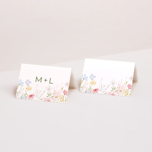 Marque place Mariage 2 volets Couronne de Fleurs Sauvages – Maison June