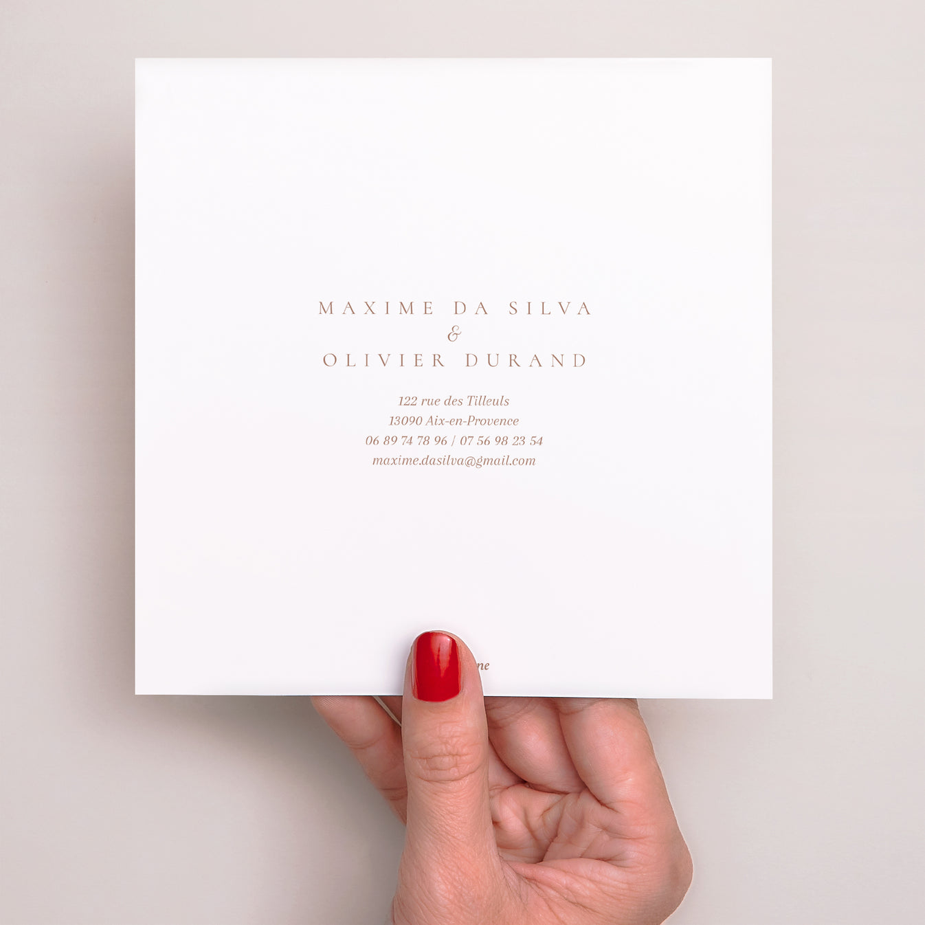 Faire-part Mariage Simple carré Mocha Mousse – Maison June