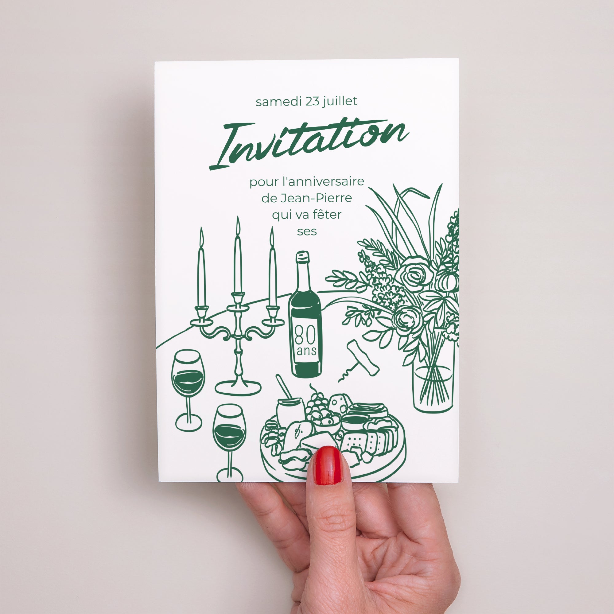 Invitations Anniversaire Adulte Portrait Apéro dinatoire – Maison June