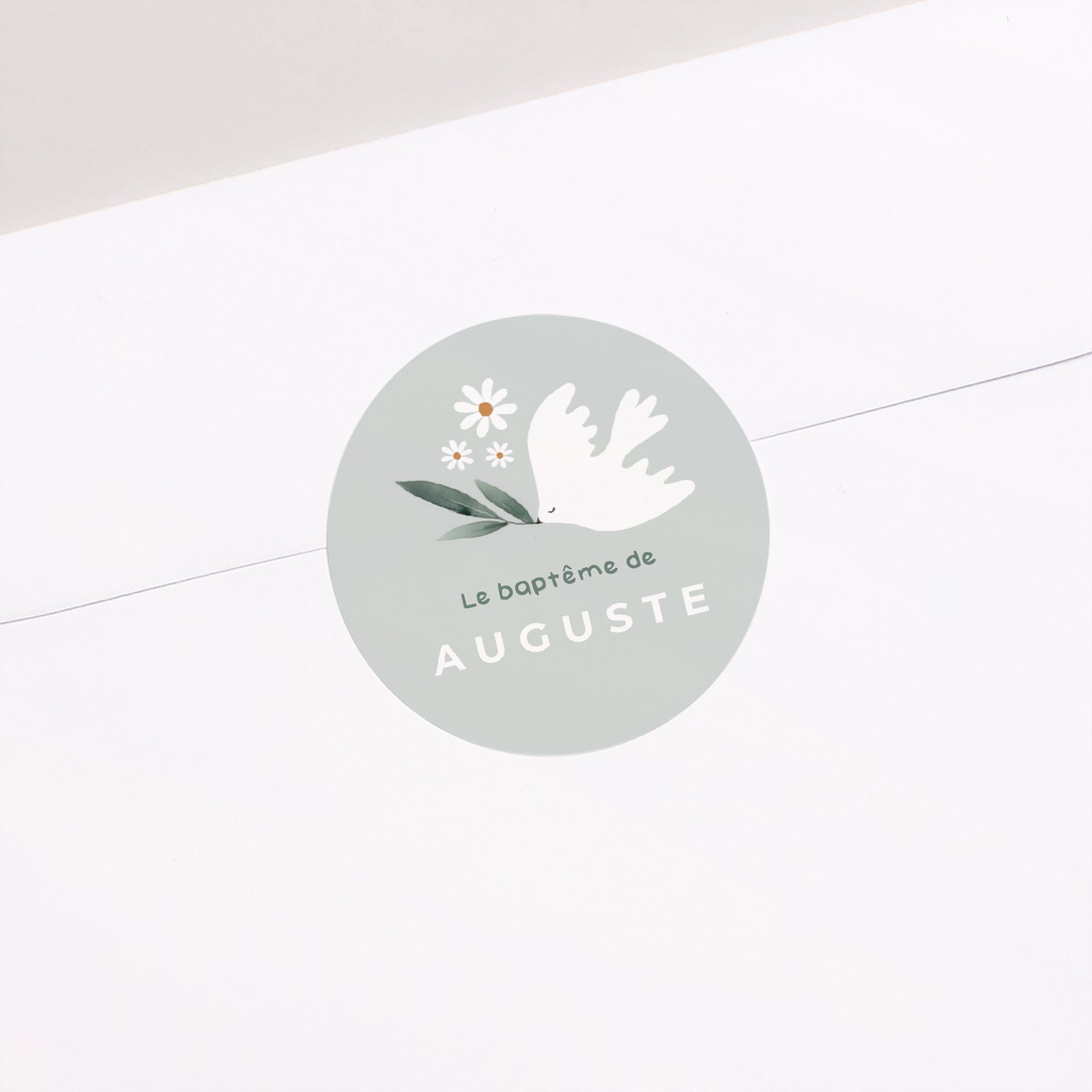 Sticker Baptême Rond Couronne délicate – Maison June